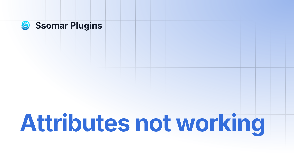 Attributes not working | Ssomar Plugins Attributes not working | Ssomar Plugins